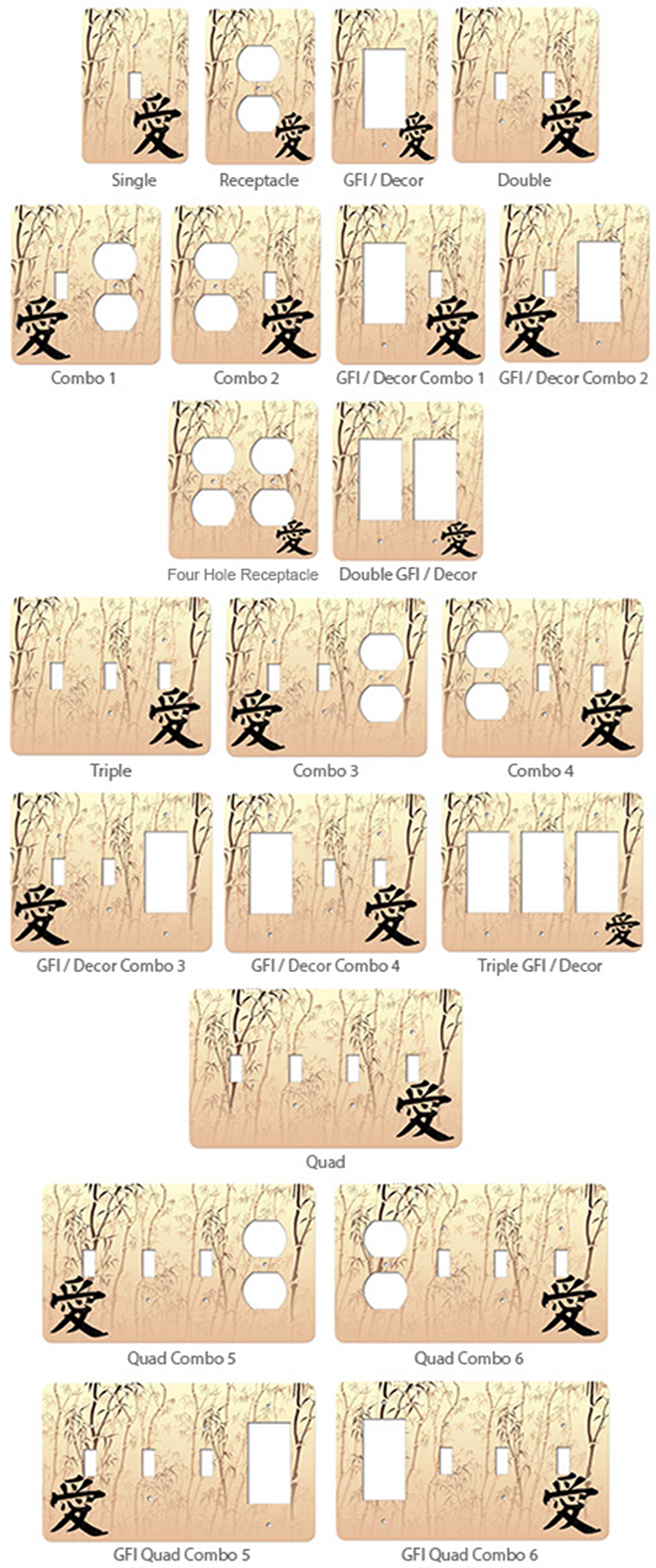 Asian Switch Plate Covers