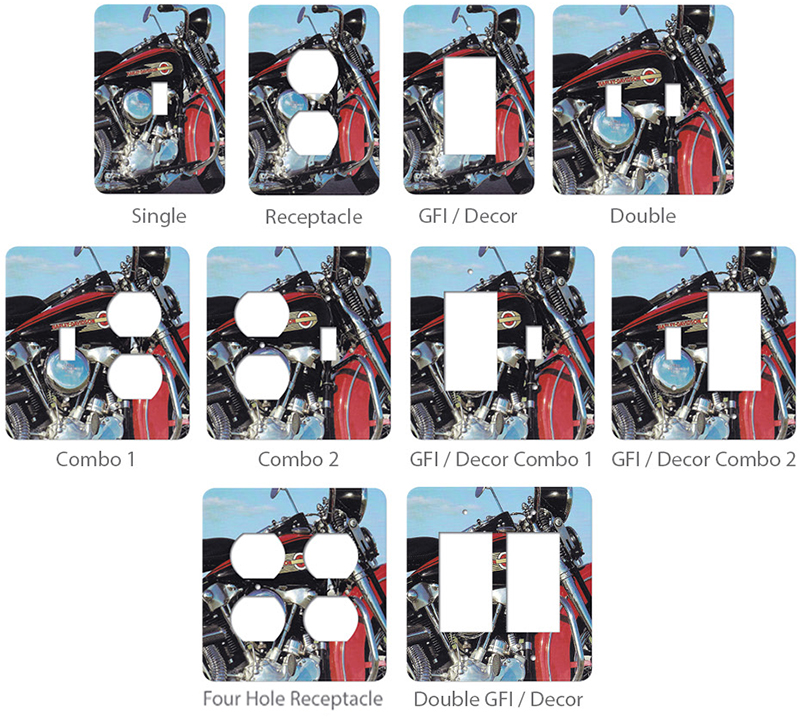 Classic Motorcycle Switch Plate Covers/Wall Plates