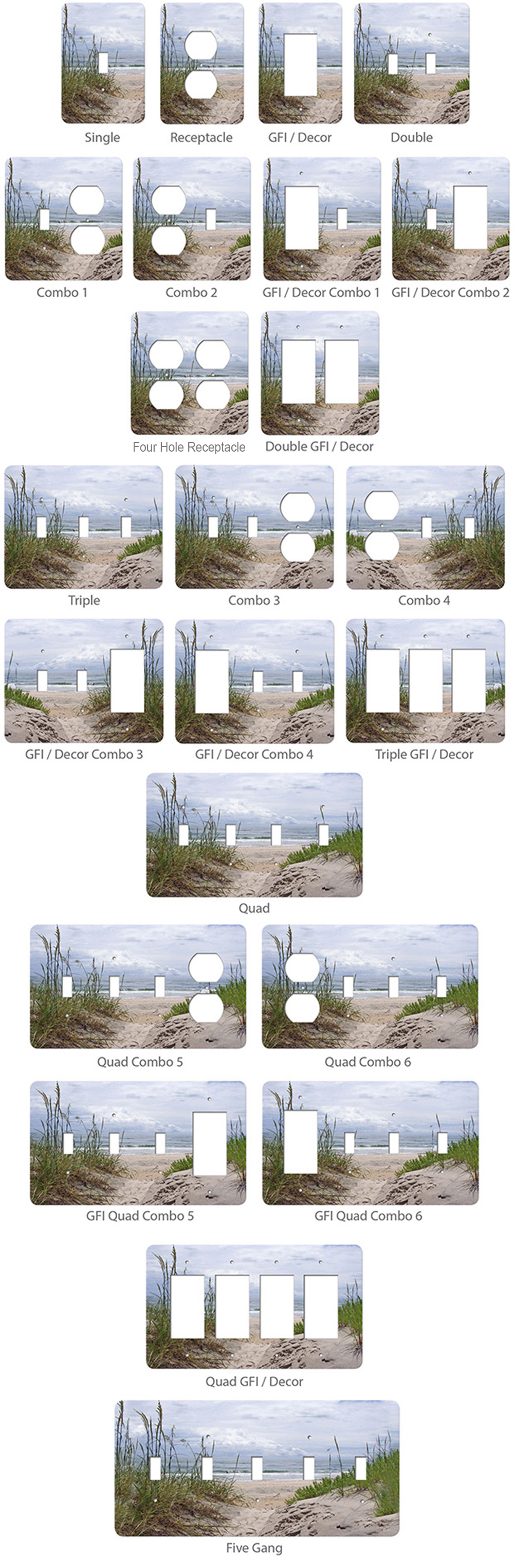 Beach Switch Plate Covers