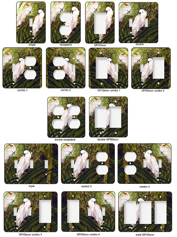 AB123 Bird Switchplates~Cockatoos2080