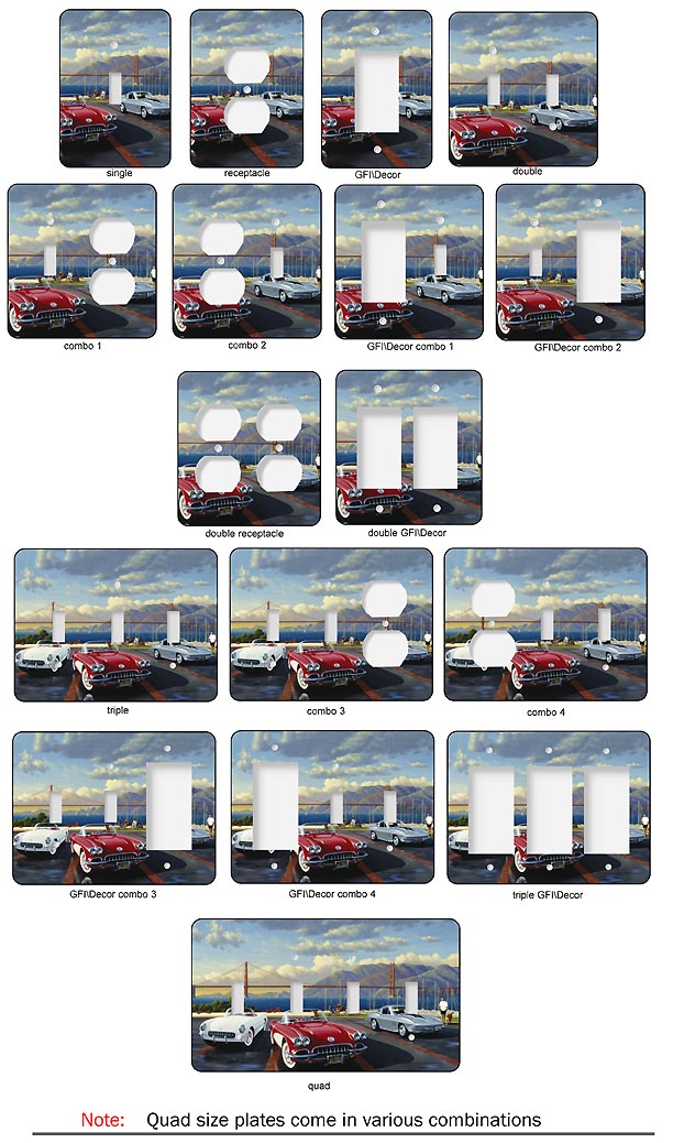 FN137b Car Switchplates-Corvettes1626